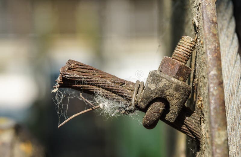 Close Up Old Wire Rope Clamp and Steel Rope Stock Photo - Image of ...