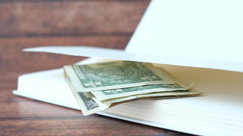 Close Up of One Dollar Cash in a Notepad Stock Footage - Video of rich ...