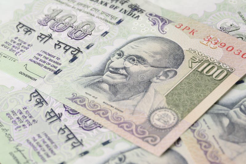 Close Up of One Hundred Rupees Stock Image - Image of money, currency ...