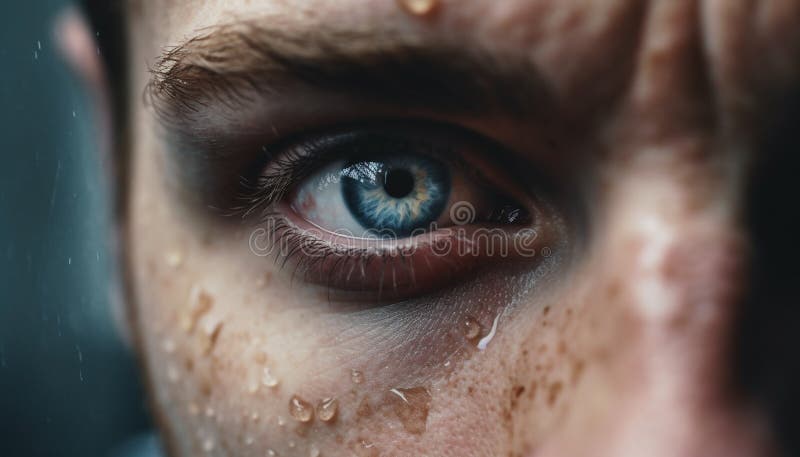 Close Up of One Person Human Eye Looking Macro at Camera Generated by ... Close Up of One Person Human Eye Looking Macro at Camera Generated by ...