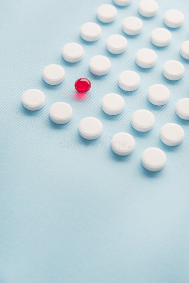 Close Up of a One Red Capsule Stock Image - Image of narcotic ...