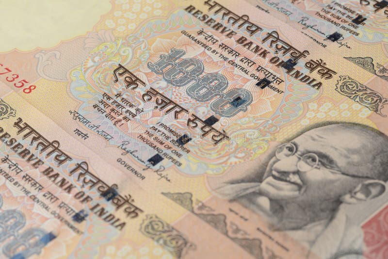 Close Up of One Thousand Rupees Stock Photo - Image of resolution ...