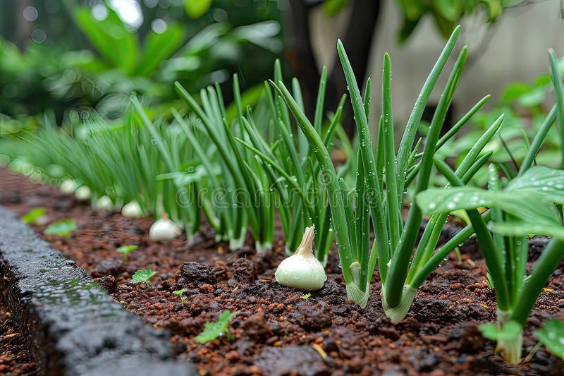 Close-up of the Onion Plantation Stock Photo - Image of grow, field ...