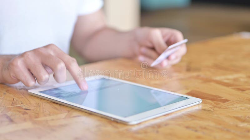 The Close Up of Online Payment on Tablet Stock Image - Image of ...
