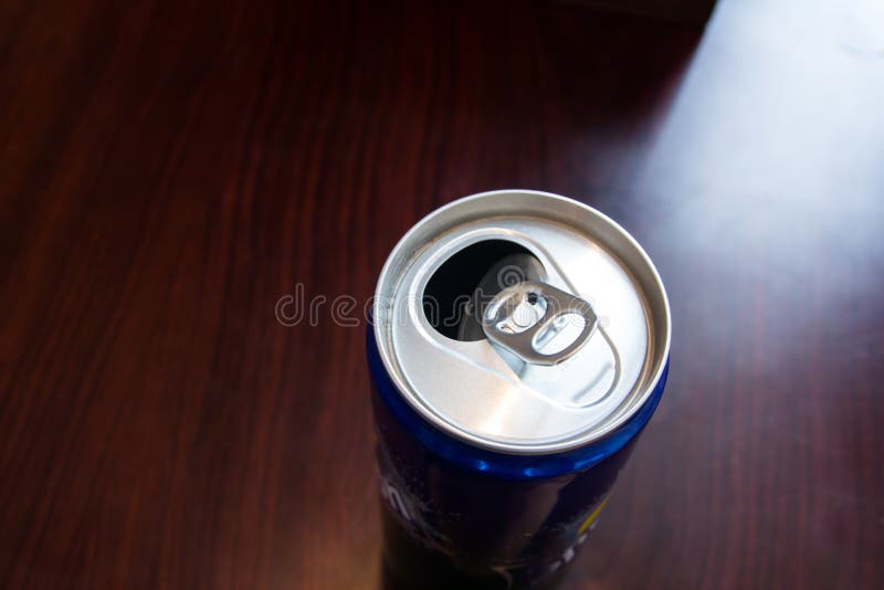 Open Beverage Drink Can with Pop Tab Stock Photo - Image of fresh ...