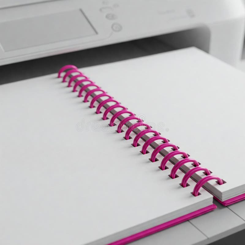 Notebook Fed into White Printer Blank (Generated with AI) Stock ...