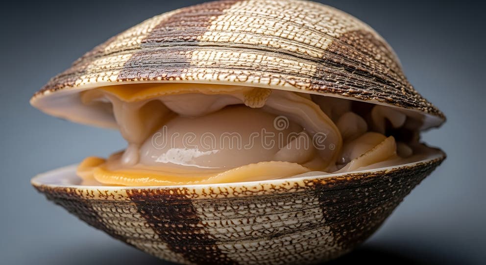 Close-up of an Open Shell with Meat Inside Stock Illustration ...