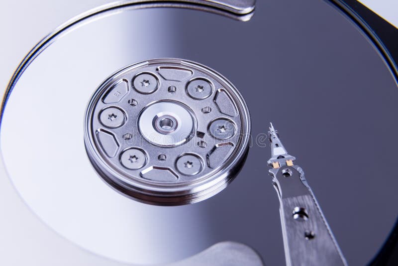 Close Up of Open Computer Hard Disk Drive Stock Photo - Image of ...