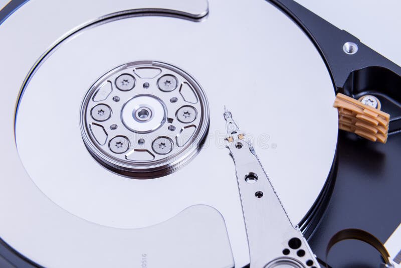 Close Up of Open Computer Hard Disk Drive Stock Photo - Image of ...