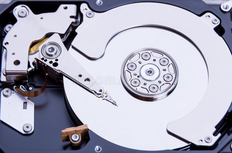 Close Up of Open Computer Hard Disk Drive Stock Image - Image of ...