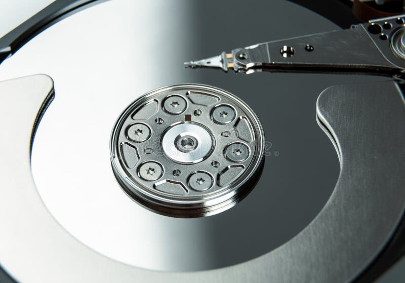 Close Up of Open Computer Hard Disk Drive HDD Stock Photo - Image of ...