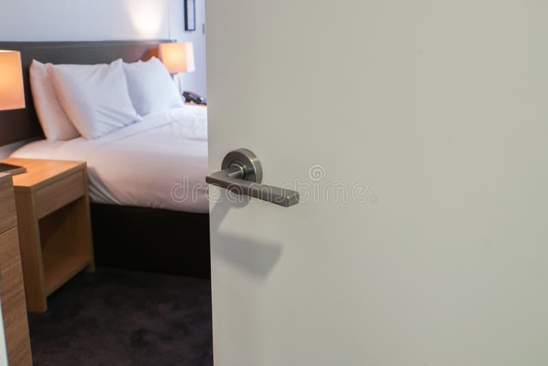 Close Up Open Door Access To Master Bedroom Stock Photo - Image of ...