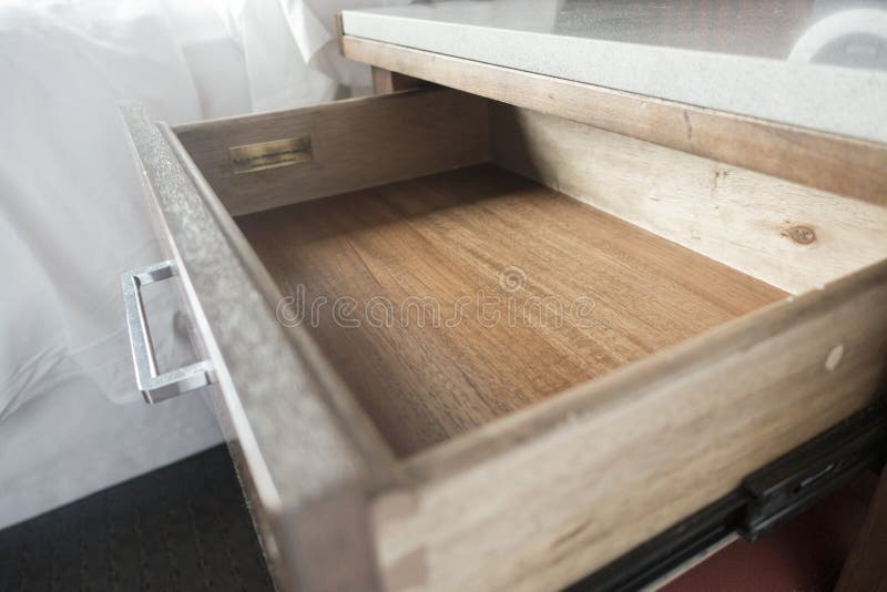 Close Up of Open Empty Wood Drawer Stock Image - Image of white, opened ...