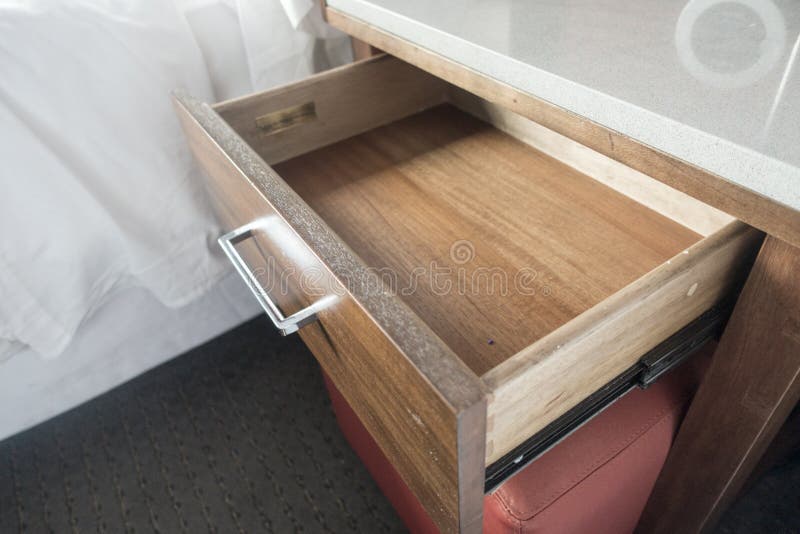Close Up of Open Empty Wood Drawer Stock Image - Image of white, opened ...