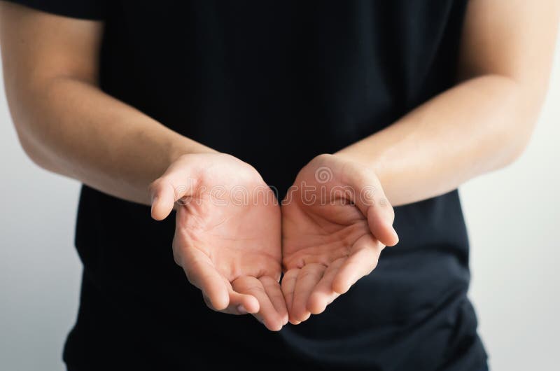 Close Up of Open Hands. Holding, Giving, Showing Concept Stock Photo ...