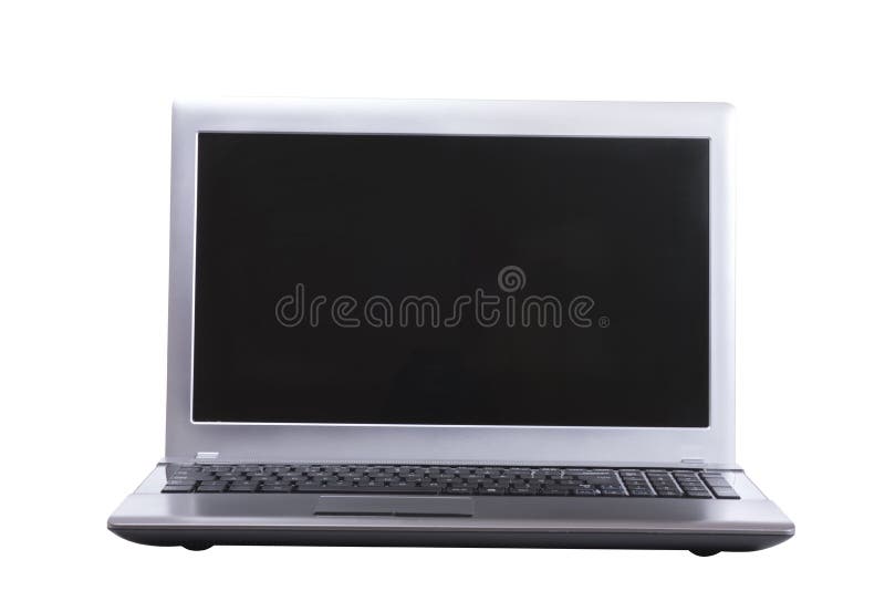 Close Up on an Open Laptop with Blank Screen Stock Image - Image of ...