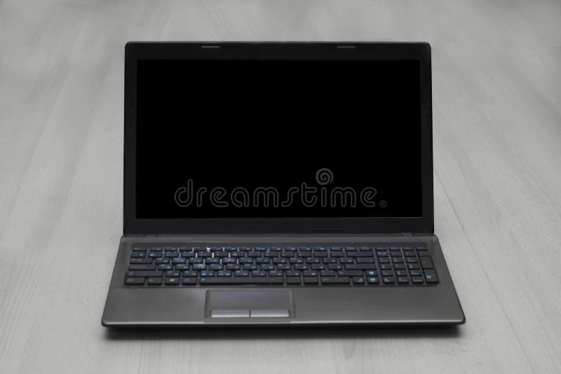 Close Up.open Laptop with on-screen Menu Icons Stock Image - Image of ...