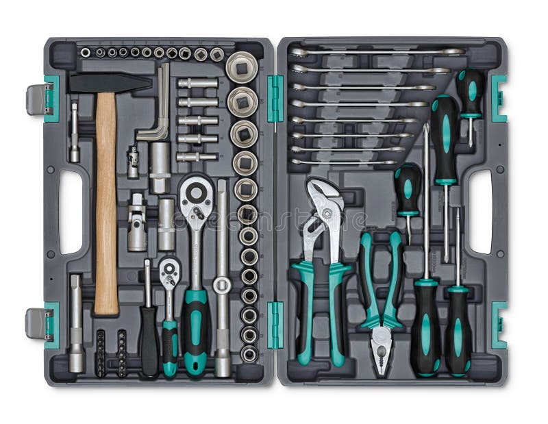 Close-up Open Toolbox. Construction Instruments and Tools Stock Image ...