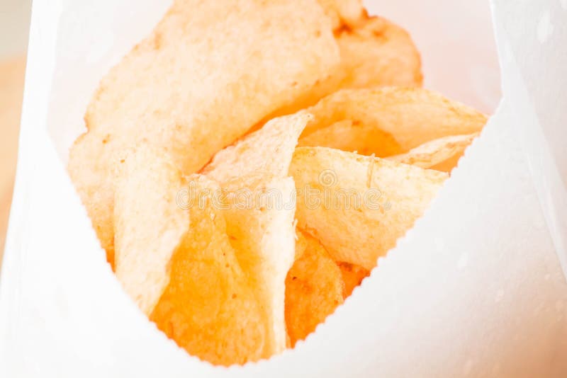Close Up Opened Bag of Potato Chips Stock Image - Image of life, food ...