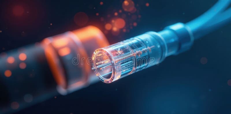 Close Up of Opened Fiber Optic Connector, Showing Strands, Connectivity ...