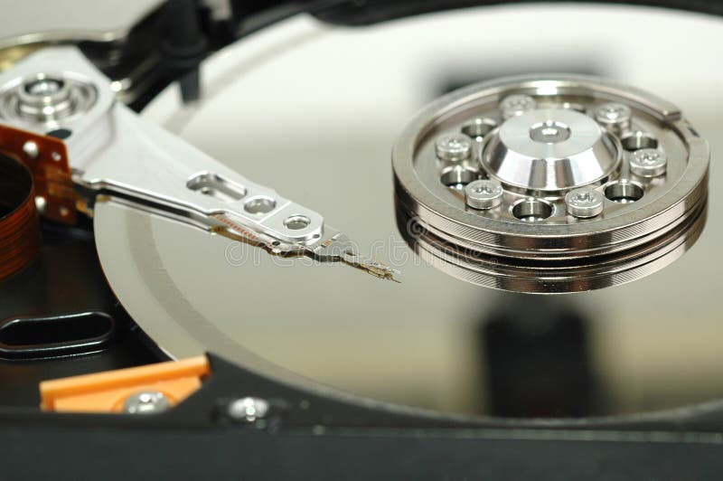 Close Up of Opened Hard Disk Drive Stock Image - Image of dismounted ...