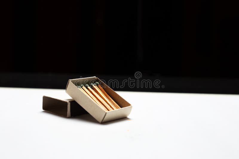 Close-up of Opened Matchbox with Mockup. Stock Image - Image of macro ...
