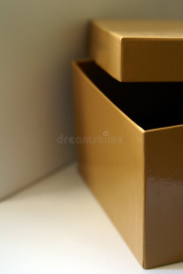 Close Up of Opened Yellow Box Stock Image - Image of shopping, present ...