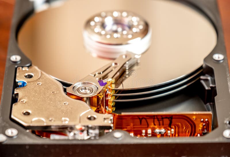 Close-up of an Operating Computer Harddisk Reading and Writing Data ...