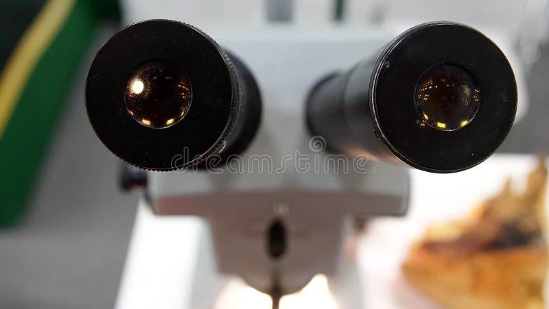 Close-up of Optical Microscope for Laboratory Use. Study of Seeds Stock ...