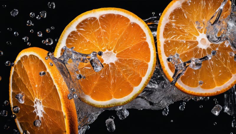 A Close Up of an Orange Being Sliced into Stock Illustration ...