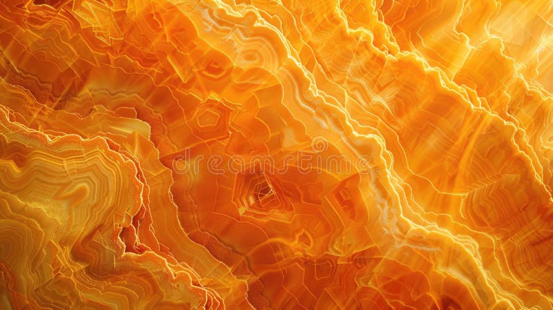 The Close Up Orange Calcite Stone with Wave Pattern on Surface of Stone ...