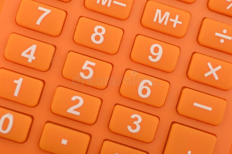 A Close-up of an Orange Calculator, Highlighting the Numerical Keys and ...