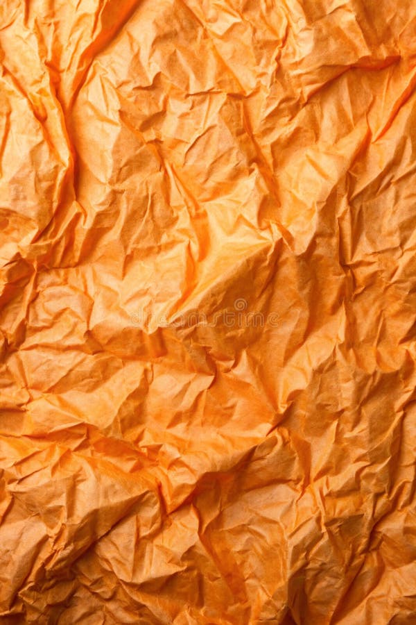 Close-up of Orange Crumpled Paper Texture Stock Illustration ...