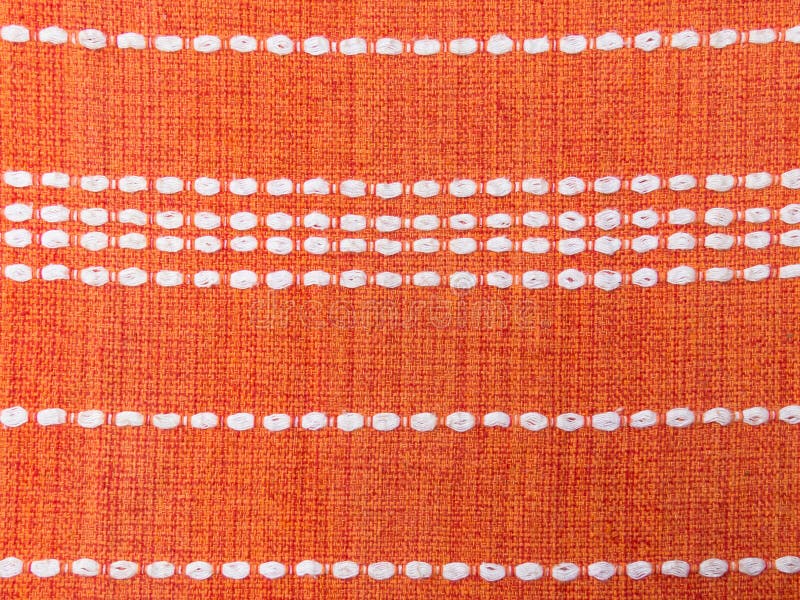 Close Up of Orange Fabric Patterns with White Lines Stock Image - Image ...