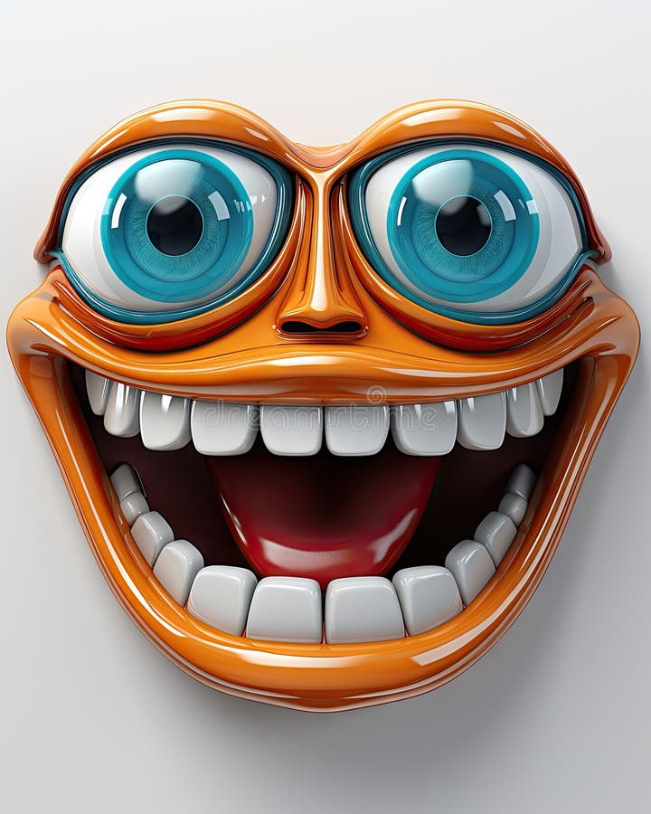 A Close Up of an Orange Face with Big Blue Eyes. Generative Ai Stock ...