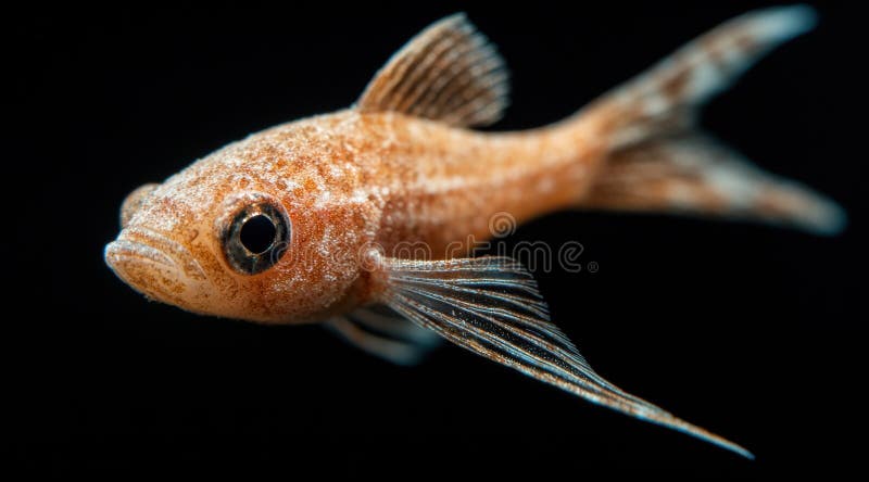 Close-up of an Orange Fish with Fins Stock Illustration - Illustration ...
