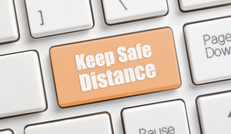 Close Up the Orange Keep Safe Distance Key Stock Photo - Image of ...