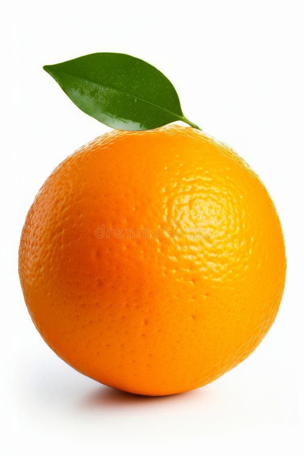 Close Up of Orange with Leaf on it S Stem. Generative AI Stock Photo ...