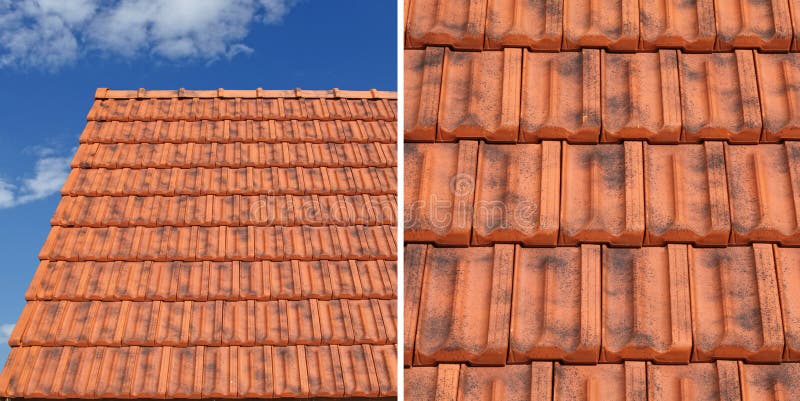 Close-up of an Mechanical Tile Roof Stock Image - Image of cover ...