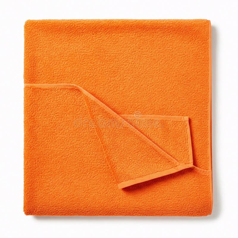 Close Up of a Orange Microfiber Cloth on White Background Front View ...