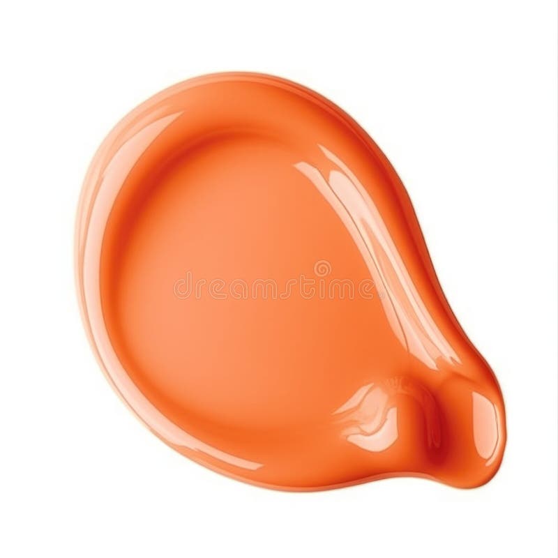 A Close Up of an Orange Paint on a White Background Stock Illustration ...