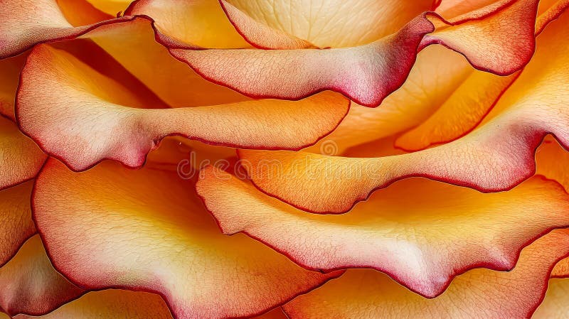 Close-up of Orange Rose Petals, Showing Texture and Color Gradation ...