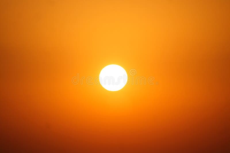 Orange and Round Sun Close-up Stock Photo - Image of background, relax ...