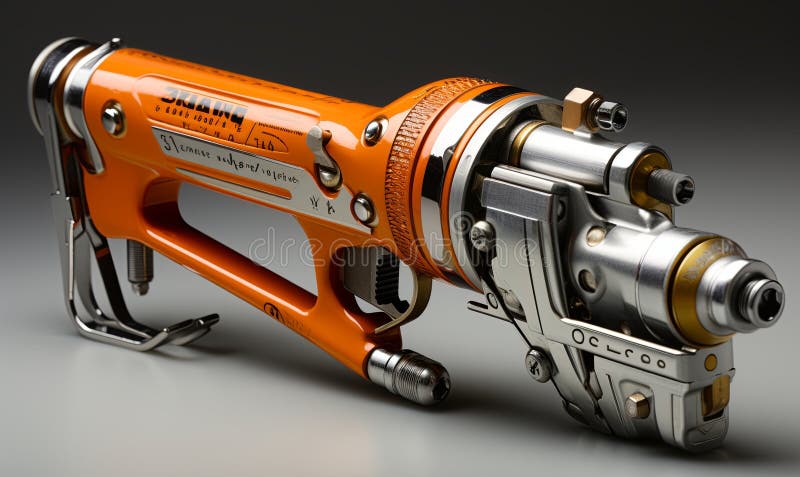 Close Up of Orange and Silver Machine Stock Photo - Image of industrial ...