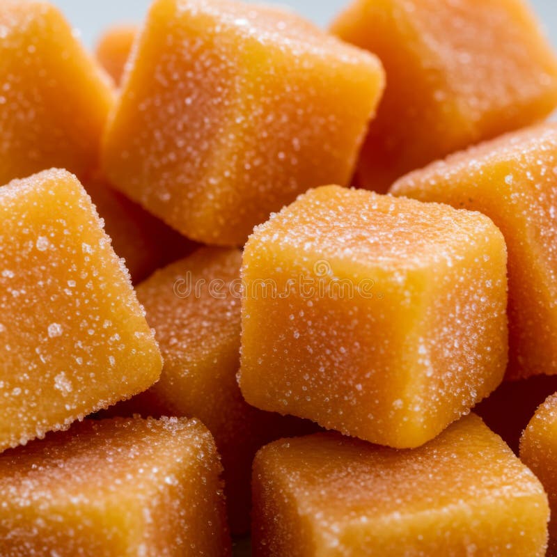 Close Up of Orange Sugar Candy Cubes Stock Illustration - Illustration ...