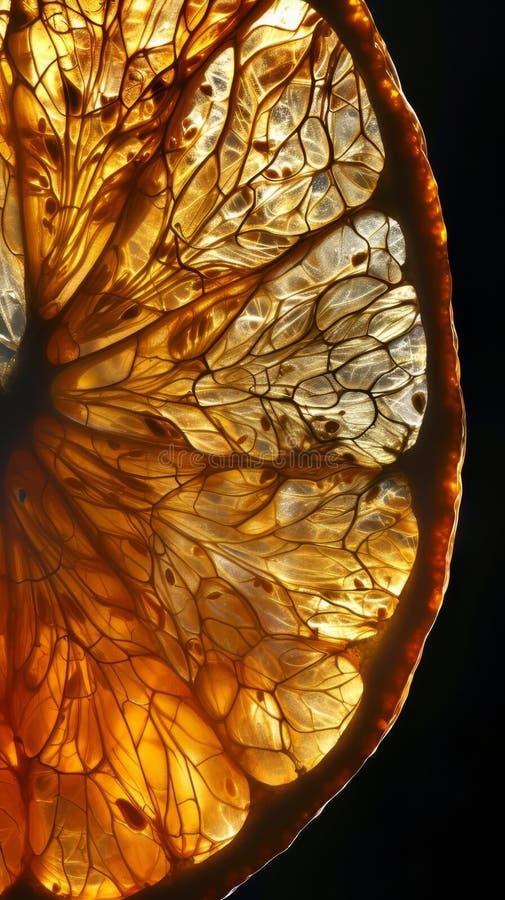 Close-up of Orange Translucent Slice of Citrus Fruit Stock Photo ...