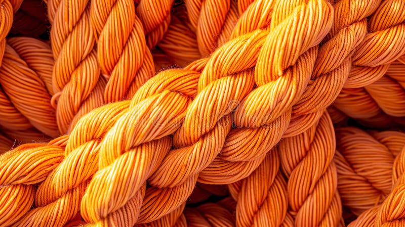Close-up of a Orange, Twisted Rope with a Knot, Macro Shot Stock Image ...
