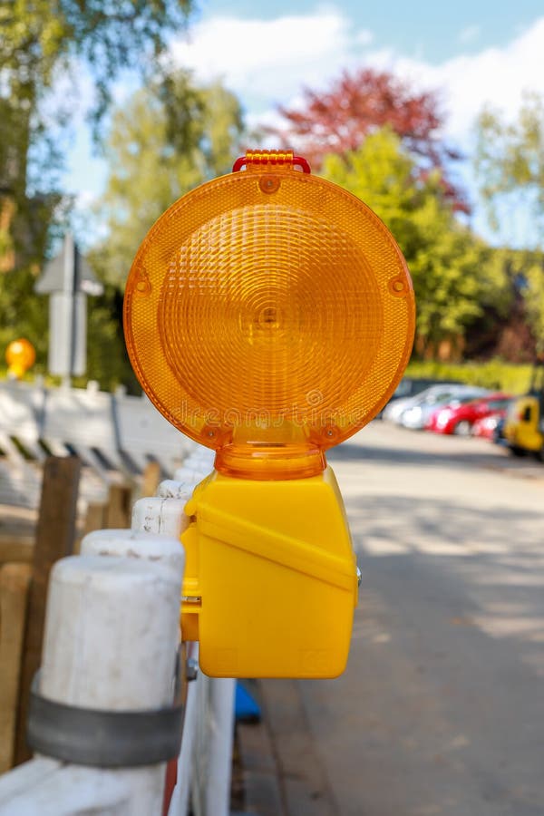 Close-up of an Orange Warning Light Stock Photo - Image of flashing ...