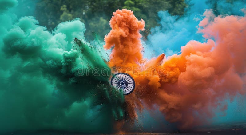Indian Flag Colors Exploding in Ink Clouds Stock Photo - Image of india ...