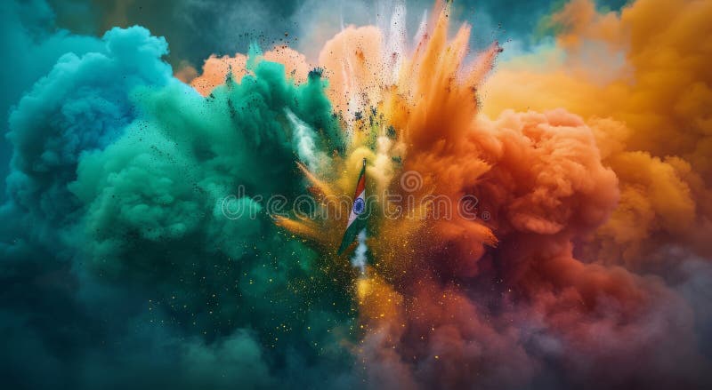 Indian Flag Colors Exploding in Ink Clouds Stock Photo - Image of ...